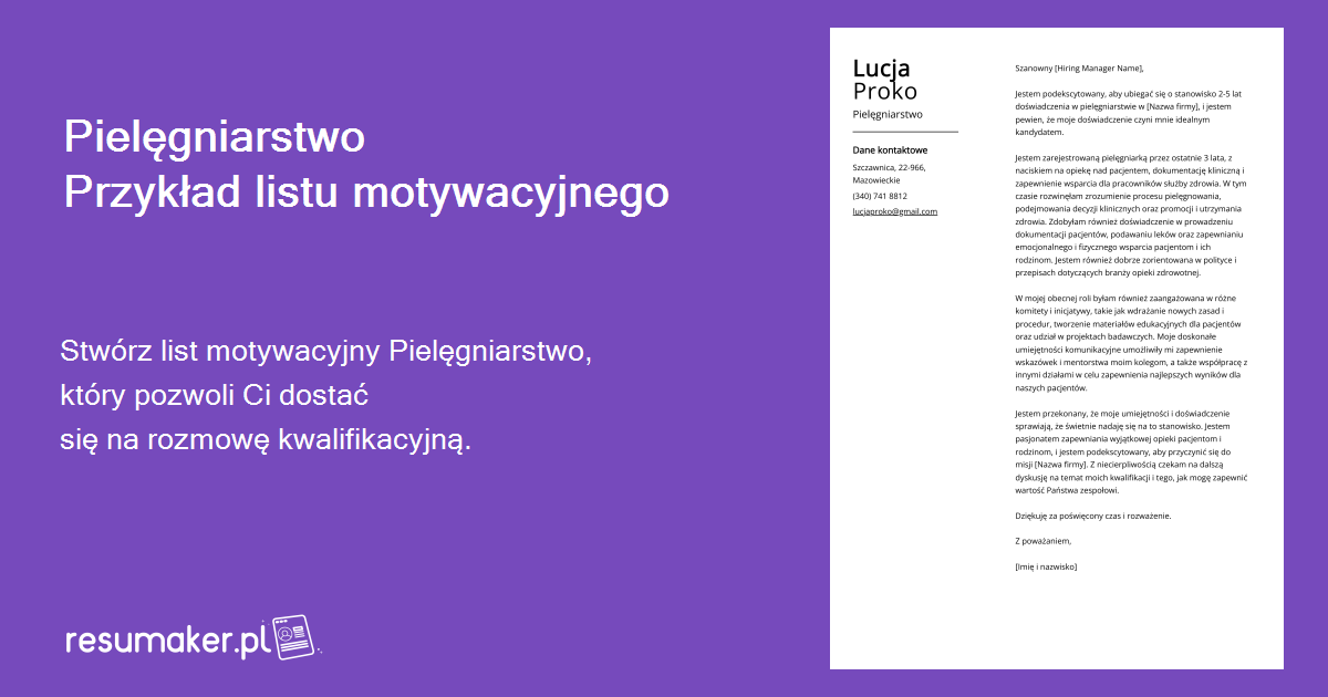 List motywacyjny Pielęgniarstwo: Opis stanowiska, przykład i przewodnik