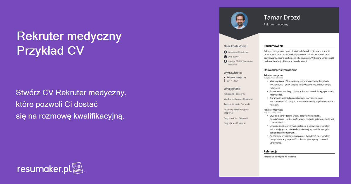 Wznowienie Rekruter medyczny: Opis stanowiska, przykład i przewodnik